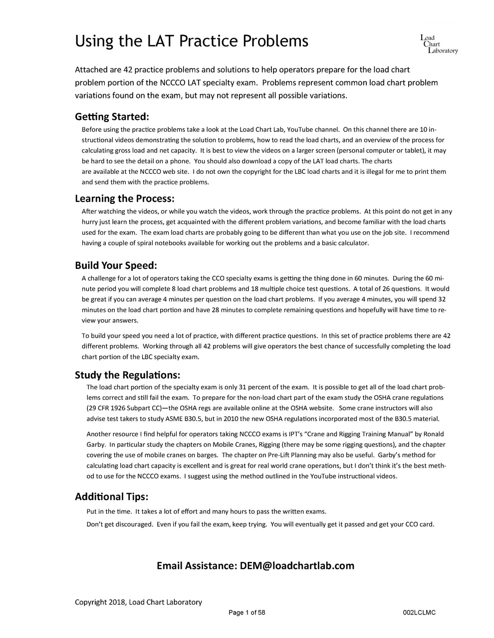 LAT Practice Problems – Load Chart Laboratory